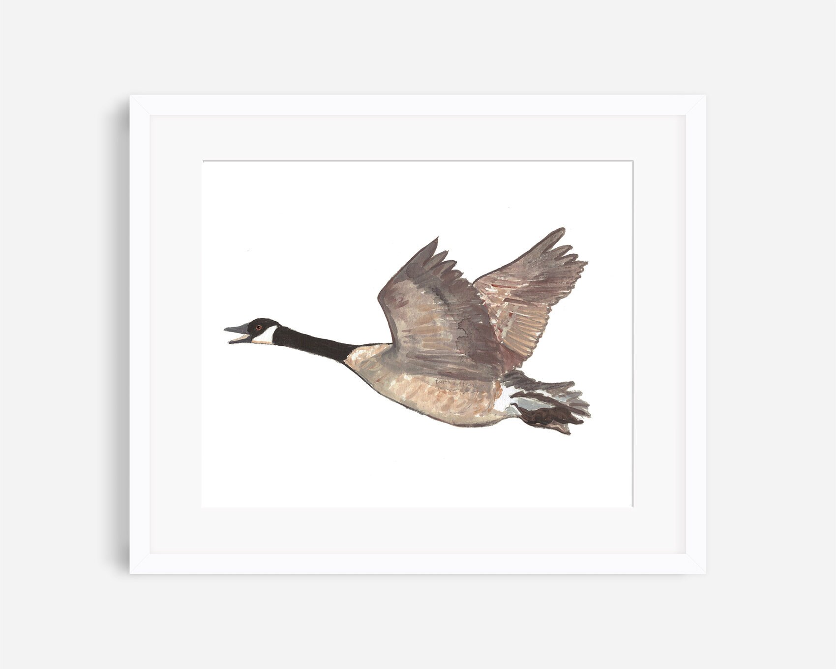 Goose Print Canada Goose Painting Bird Print Wall Art Lake - Etsy