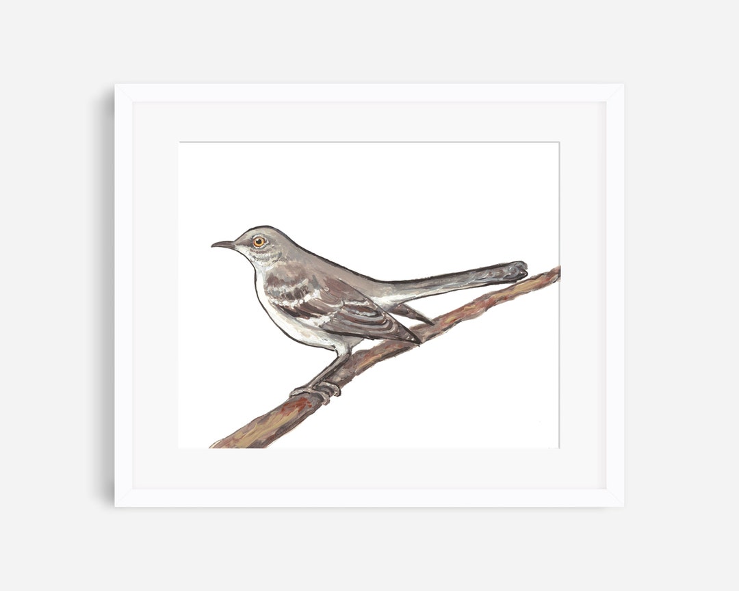 Mockingbird Print, Mockingbird Wall Art, Mockingbird Painting, American ...