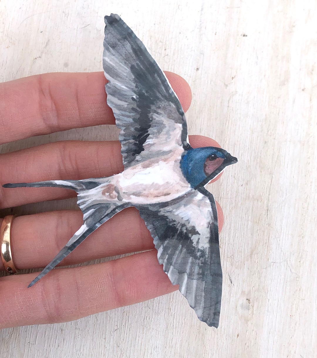 Swallow Sticker, Water Resistant, Vinyl Decal, Realistic Wildlife ...