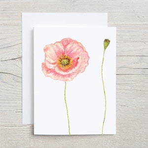 Poppy Note Cards, Folded Cards, Poppy Stationery, Wildflower Notecards ...