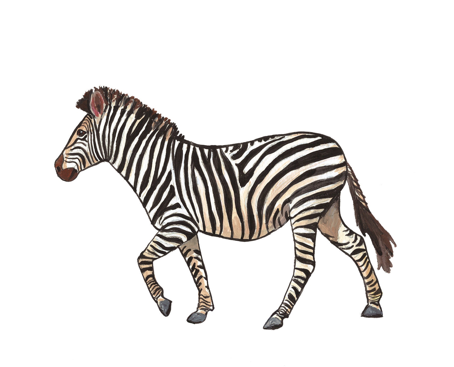 Zebra Print Zebra Painting Walking Zebra Zebra Art Safari - Etsy UK