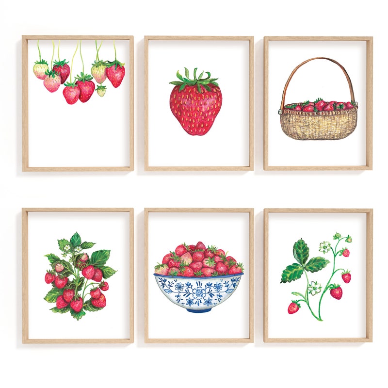 Strawberry Print - Etsy