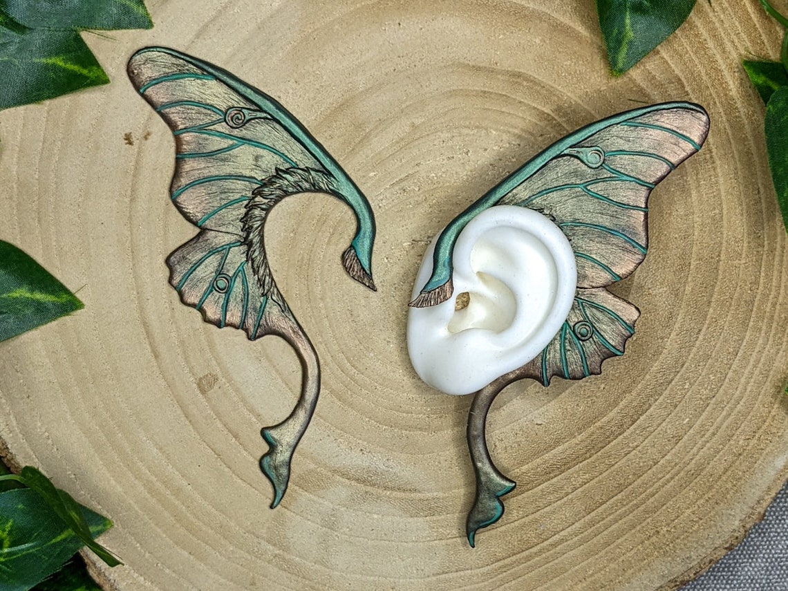 Fantasy Moth Earcuff Handmade in Flexible Polymer Clay - Etsy
