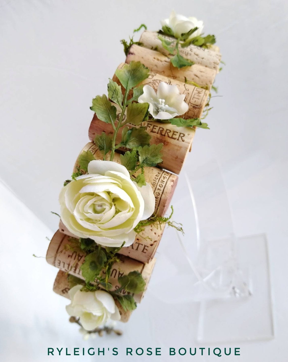 Wine Cork Crown, Floral Wine Crown, Vineyard Wedding Tiara, Woodland ...