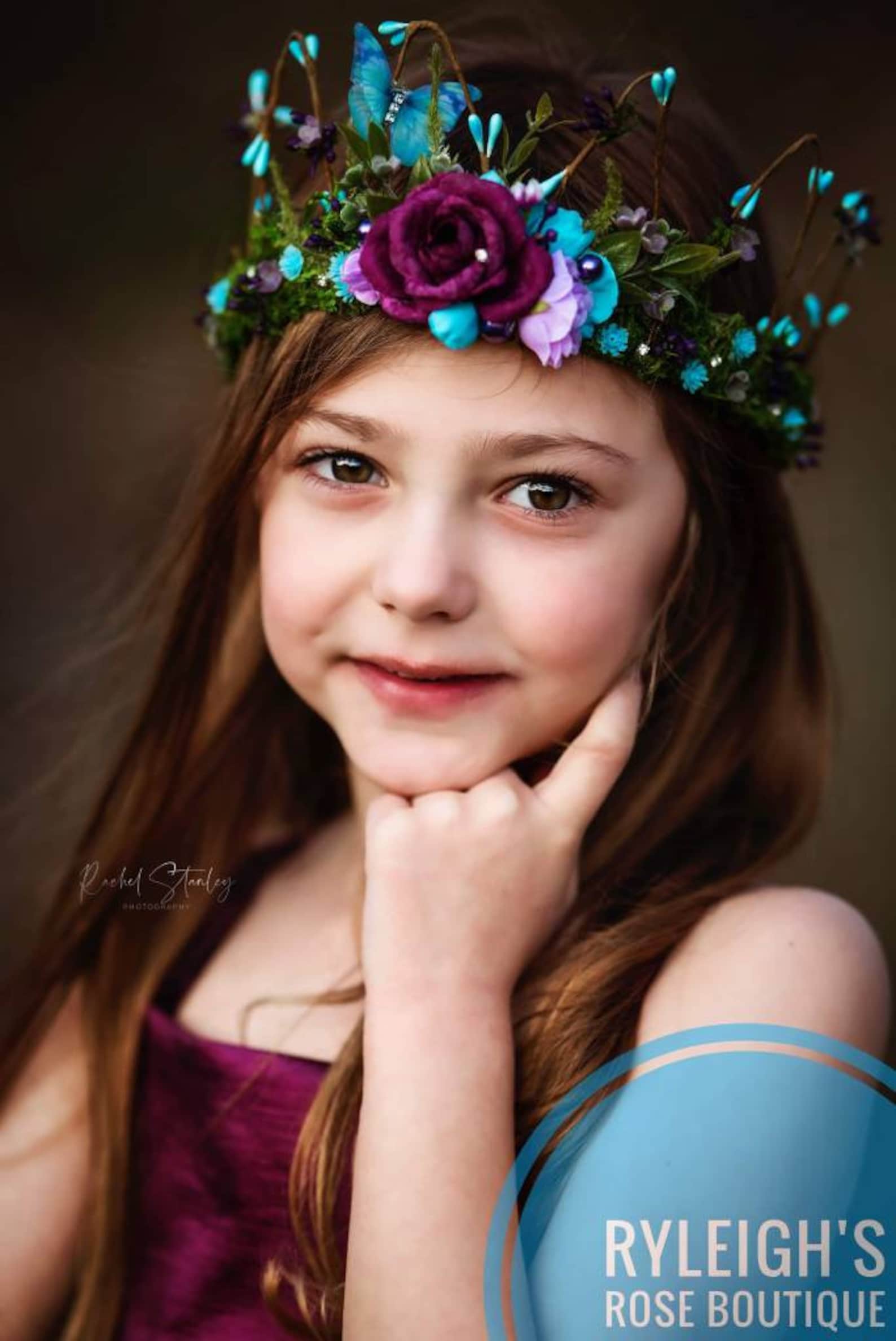 Coral Pink Flower Fairy Crown, Floral Princess Headband, Woodland Photo ...