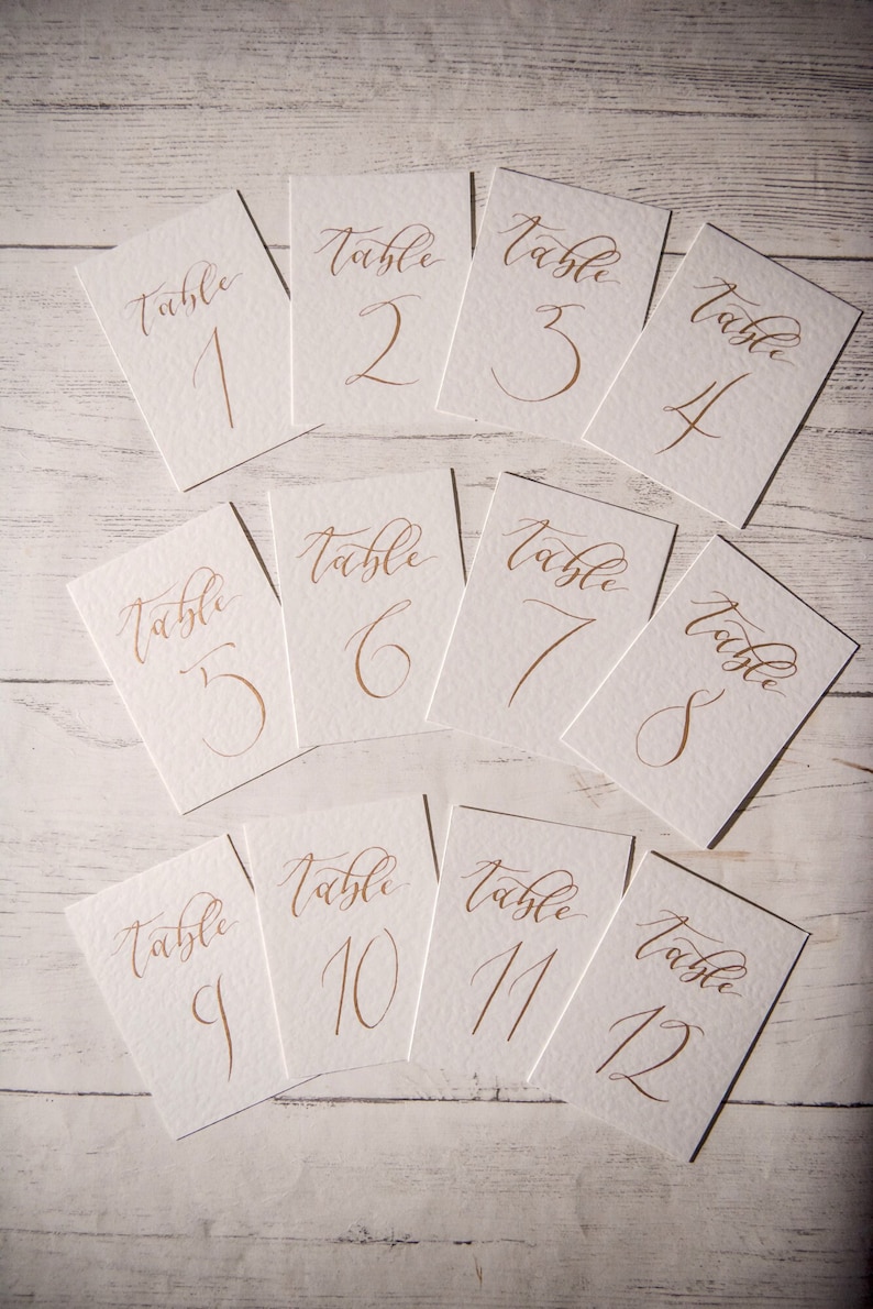 Hand Lettered Calligraphy Table Names/numbers CLEAN Range - Etsy