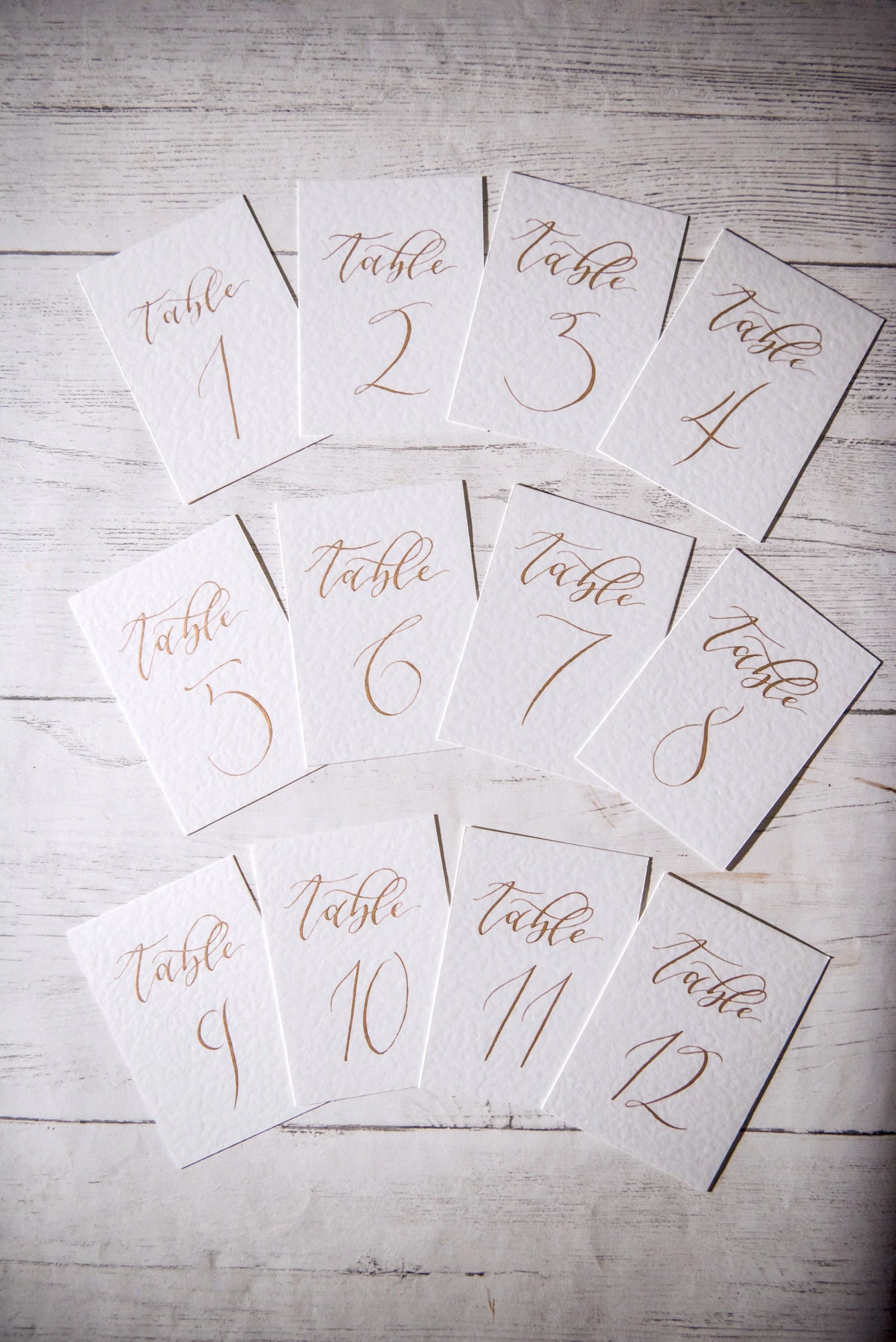 Hand Lettered Calligraphy Table Names/numbers - CLEAN Range - on White ...