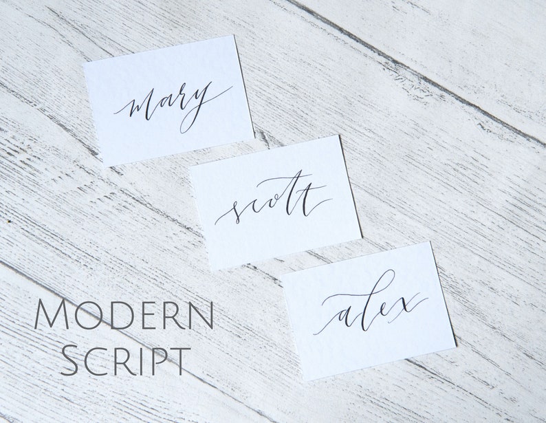 Place Cards EARTH Range Hand Lettered Modern Calligraphy | Etsy