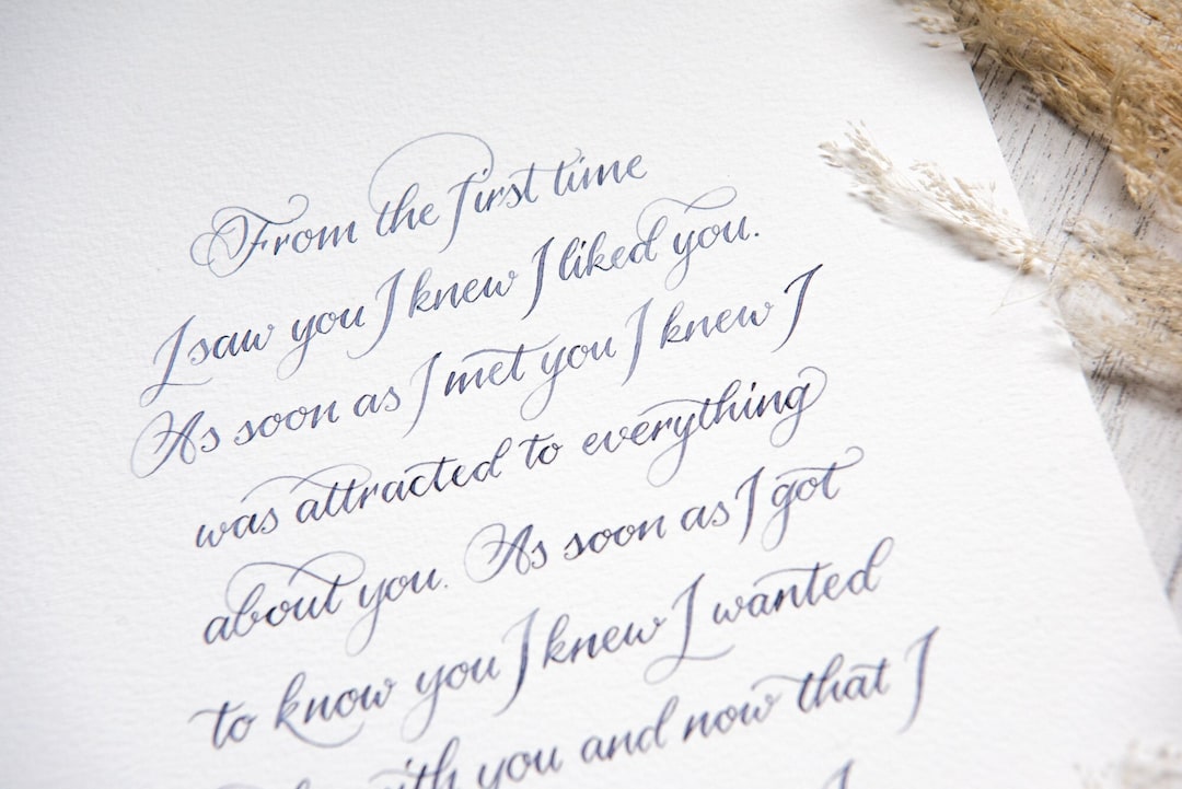Fully Custom - Letter/vows/poem Writing Service - Hand Calligraphy - Etsy