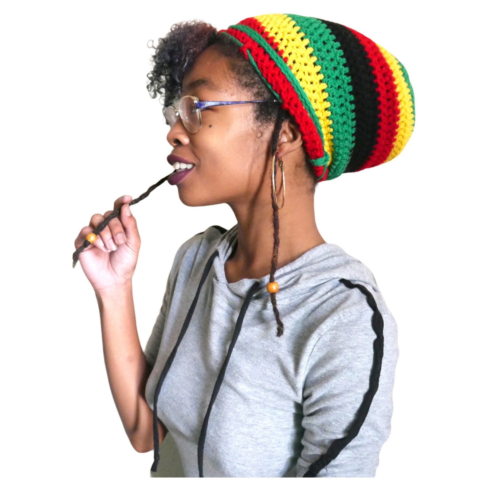 Crochet Rasta Beanie | Handmade Rasta Slouch Hat - Etsy