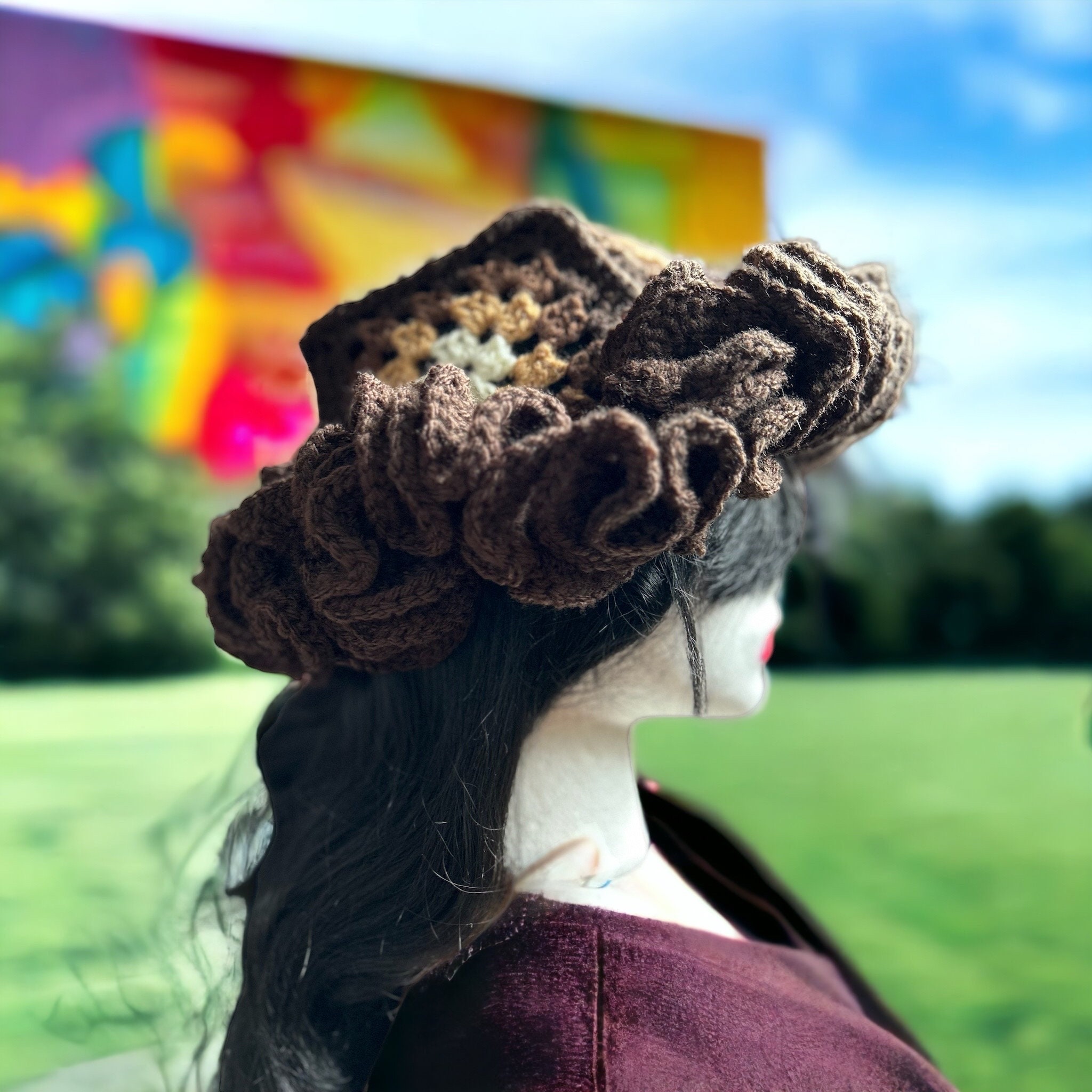 Smores Crochet Granny Ruffled Hat - Etsy