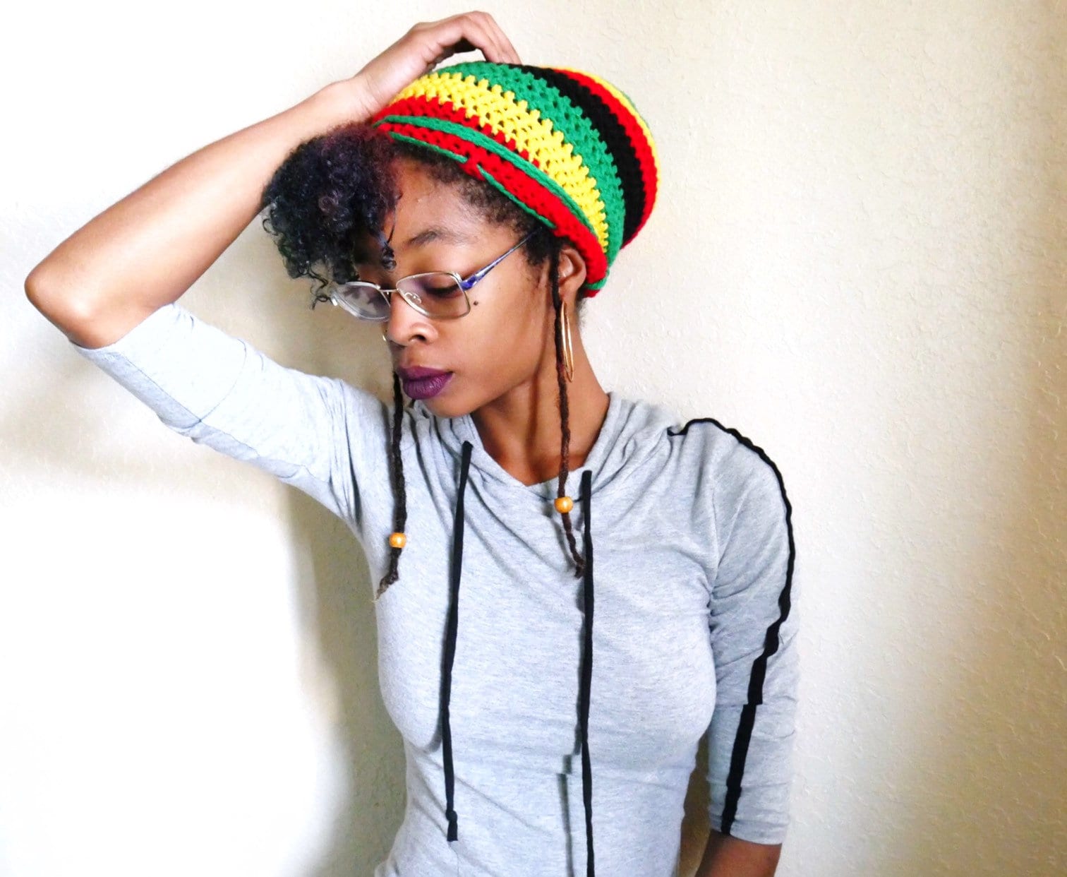 Crochet Rasta Beanie | Handmade Rasta Slouch Hat - Etsy