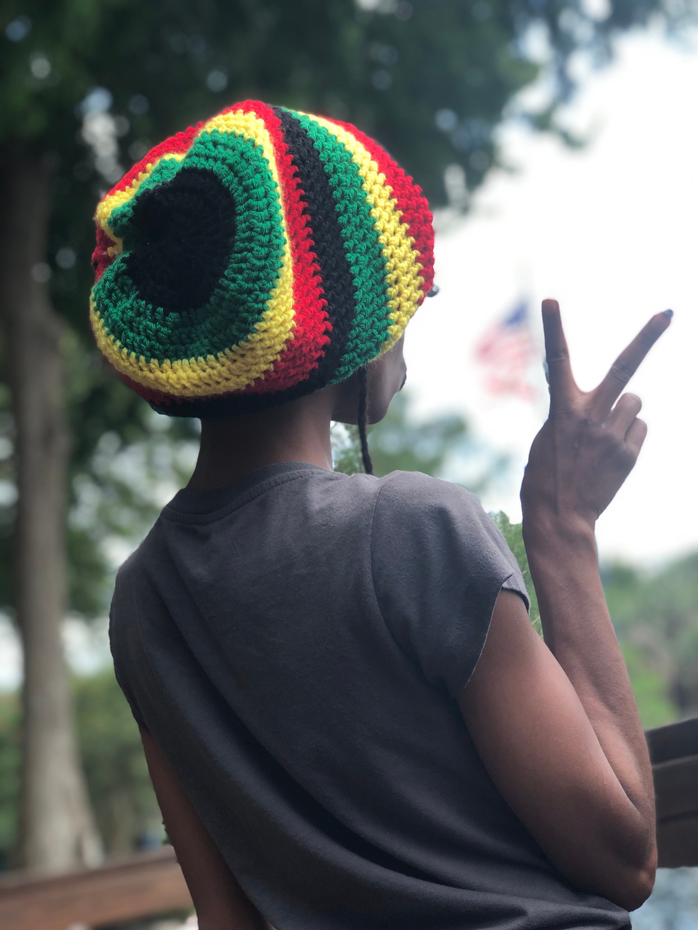 Crochet Rasta Beanie | Handmade Rasta Slouch Hat - Etsy