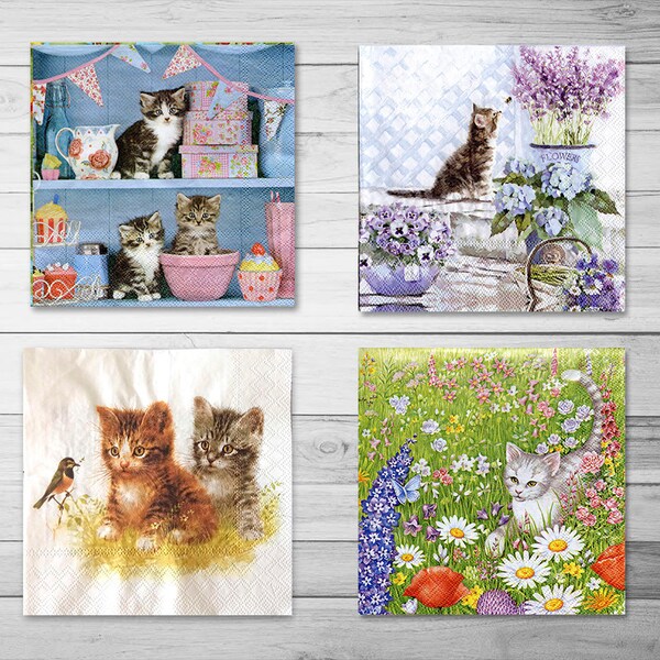 Decoupage Cat - Etsy