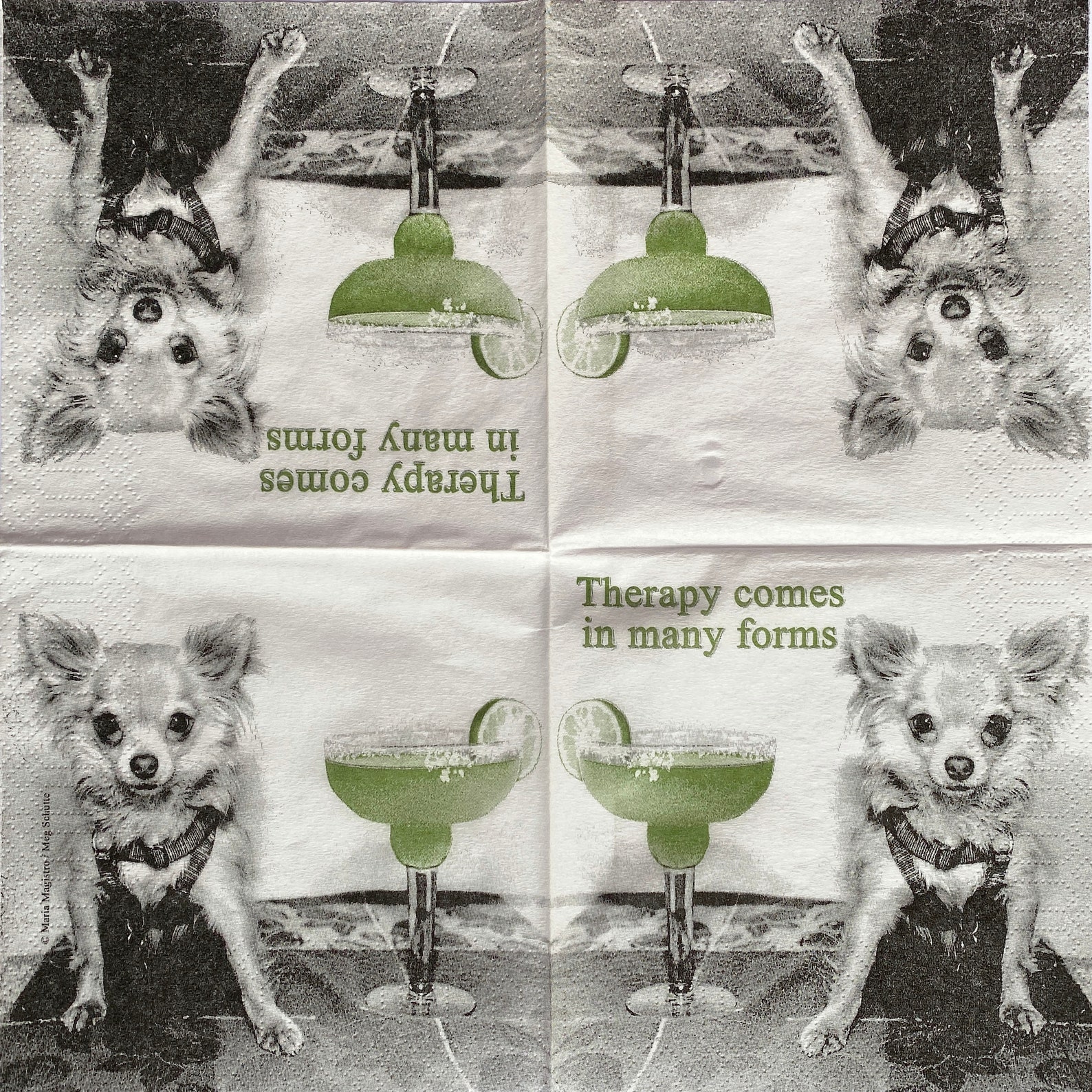Set of 4 Funny Napkins Decoupage Dog Napkins Cocktail - Etsy