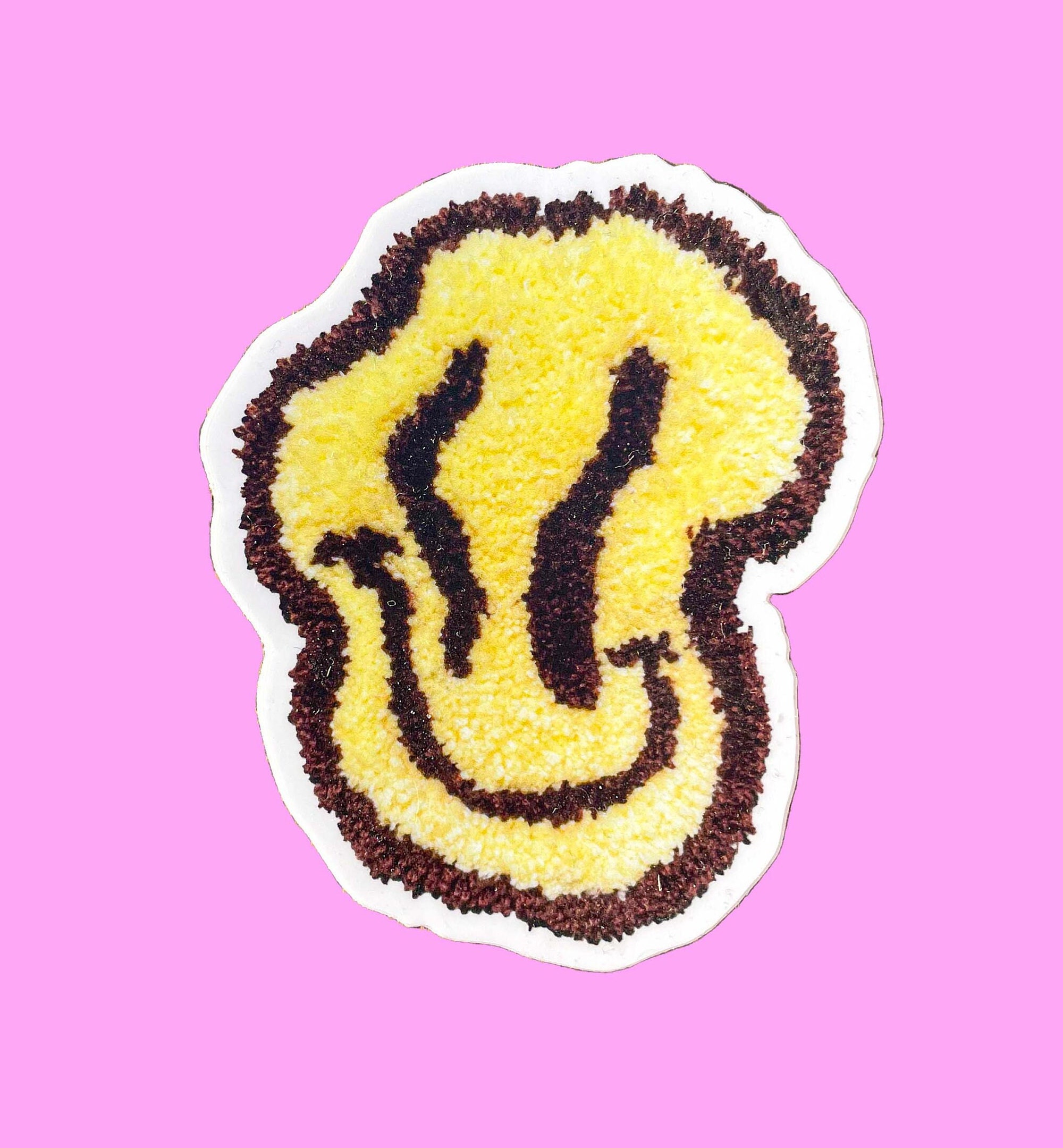 Wiggly Smiley Face Sticker, Premium Vinyl Die-cut Tufted Cool ...