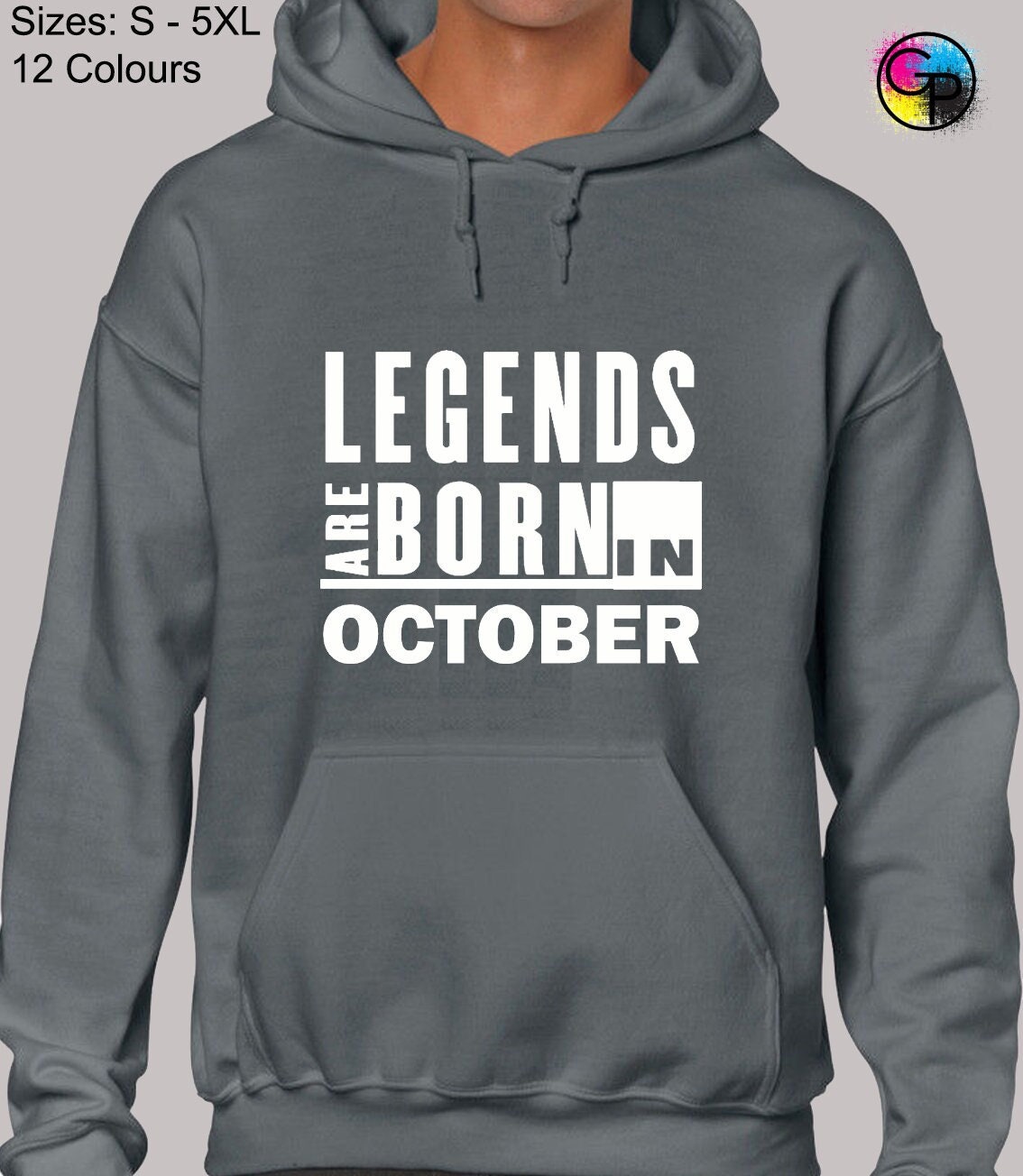 Legends Are Born in October Hoodie Hoody Unisex Funny Cool | Etsy