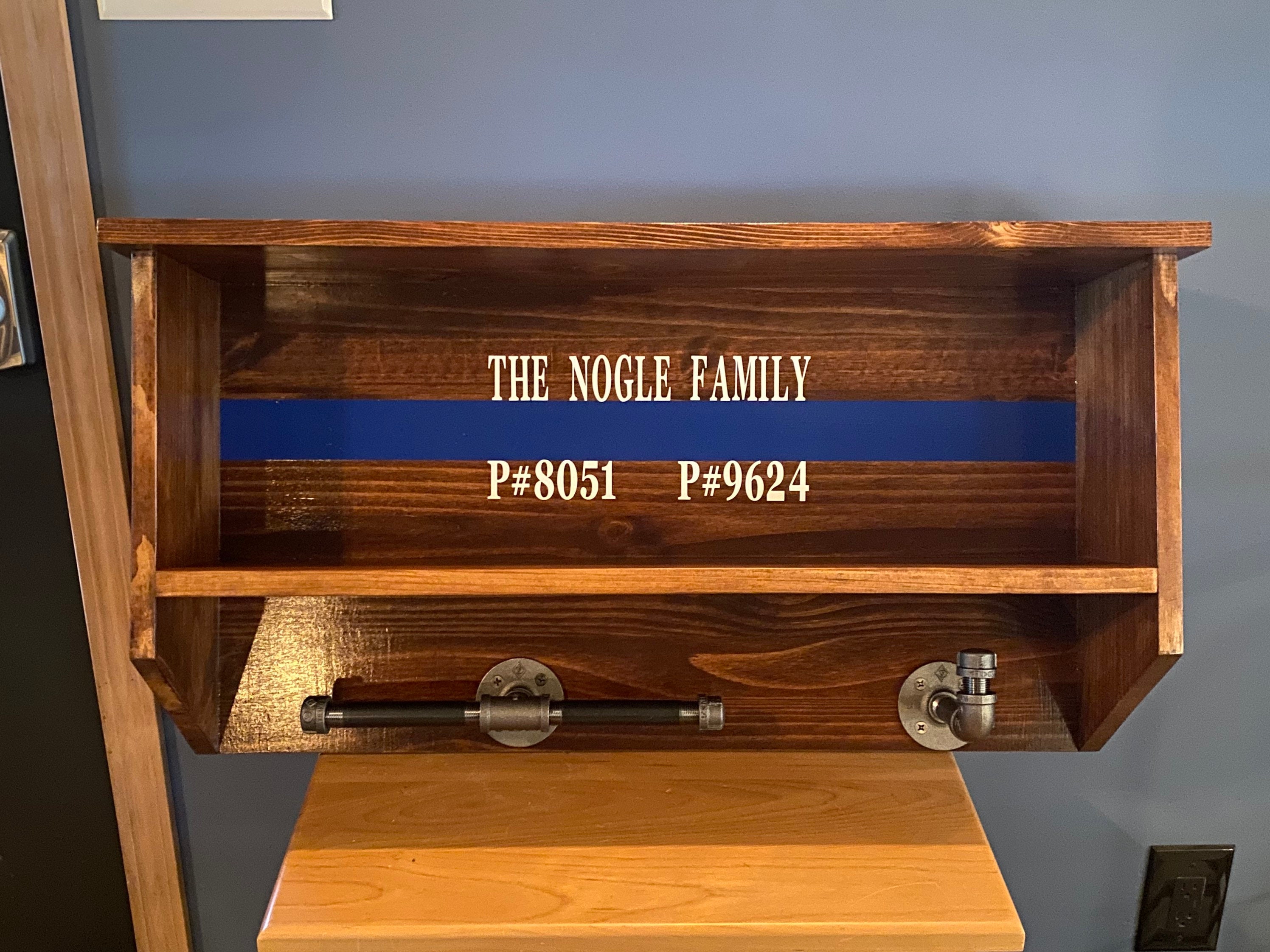 Black With Blue Line Wall Rack | Etsy