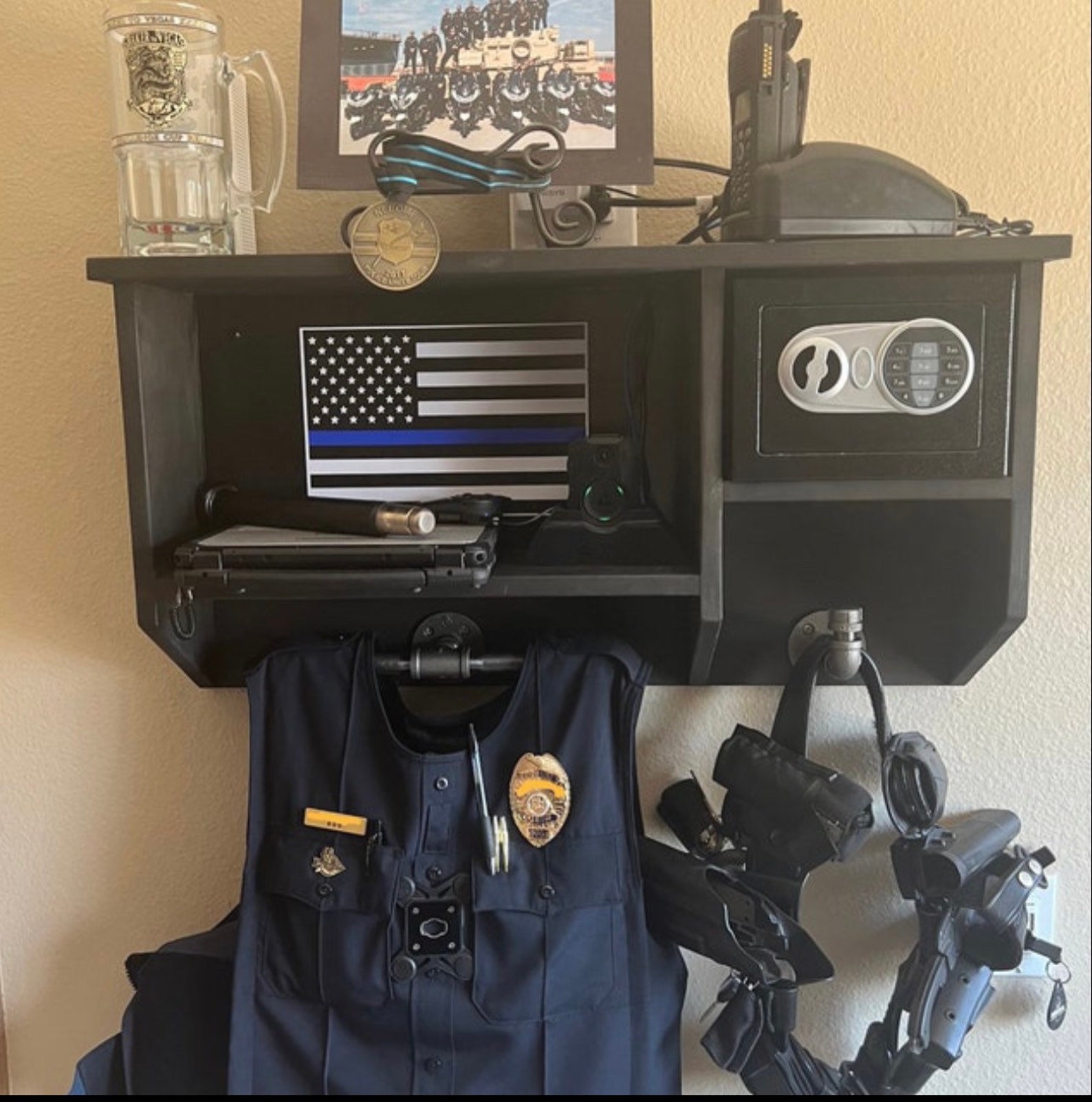 Thin Blue Line Flag Wall Rack - Etsy