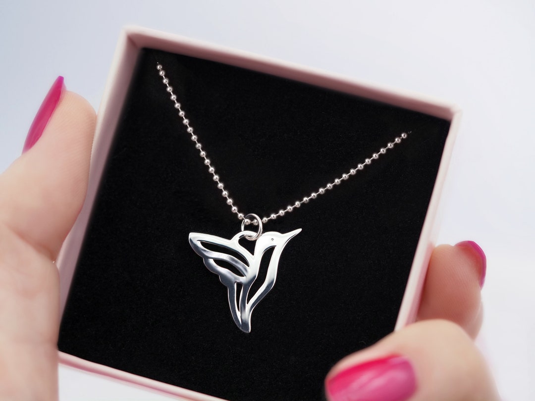 Filigree Hummingbird Bird Necklace 925 Sterling Silver Hummingbird ...