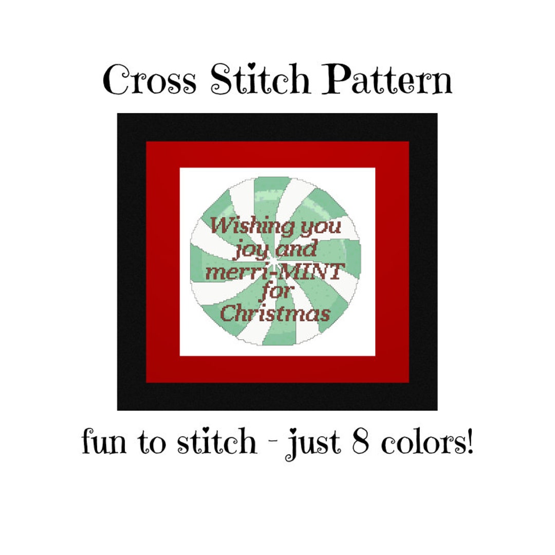 Wishing You Joy and Merri-ment for Christmas - Cross Stitch Pattern ...