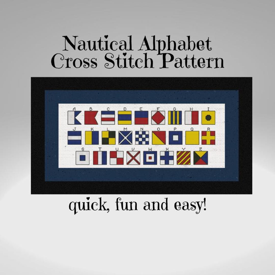 Nautical Flags Cross Stitch Pattern ** Instant PDF Download ** Easy-to ...