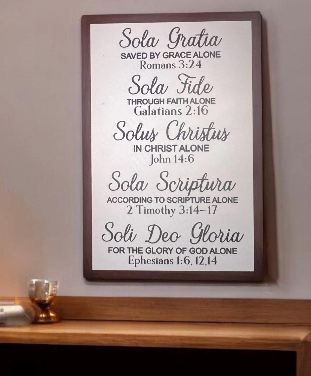 Rustic Five Solas Sign | Reformed Theology Wall Decor | Christian Home ...