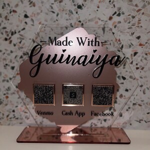 QR Code Display Acrylic Wood Sign for Business Social Media Display ...