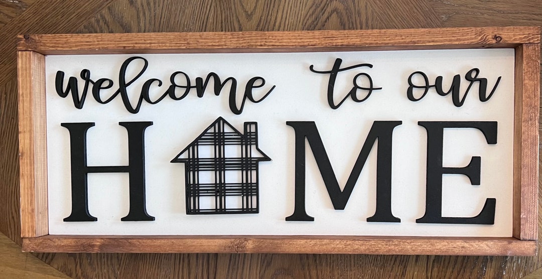 Welcome Home Family Sign Interchangeable Seasonal House Warming Gift ...