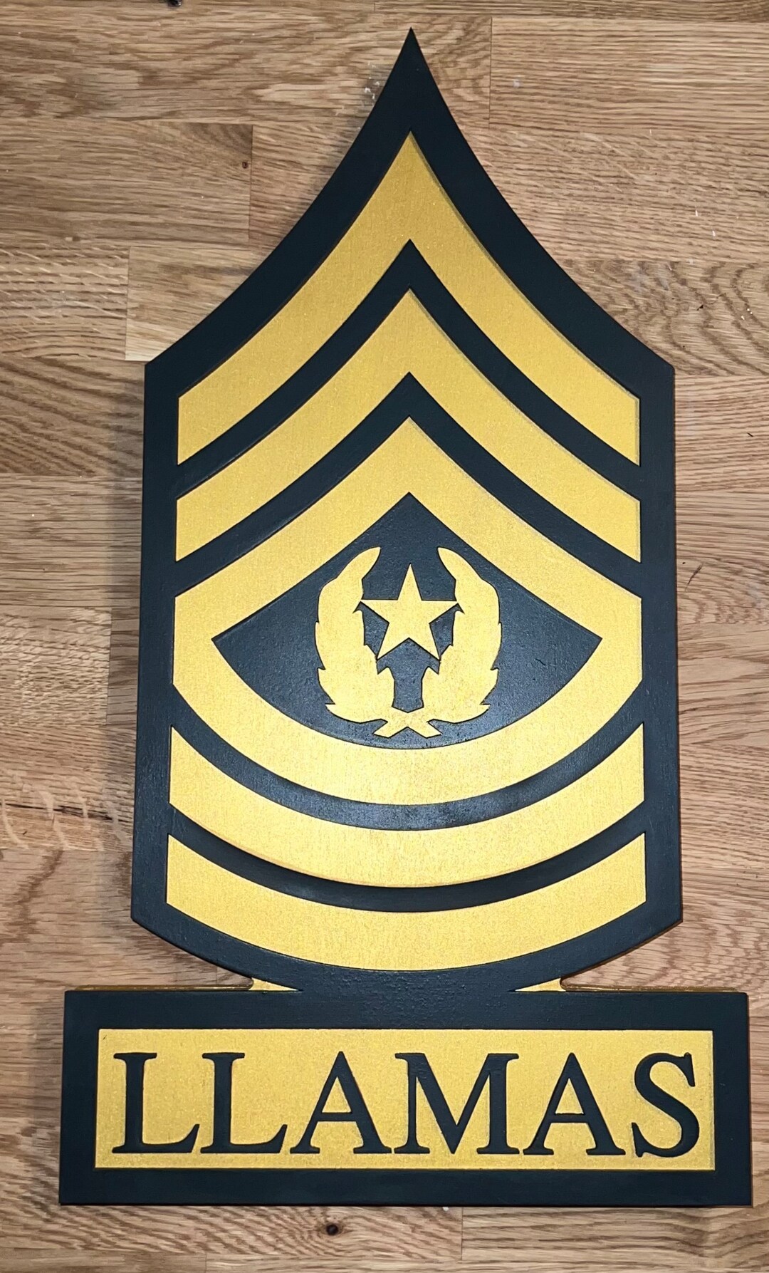 Army Sign Military Rank Engraved Gift Wooden Retirement Plaque for ...