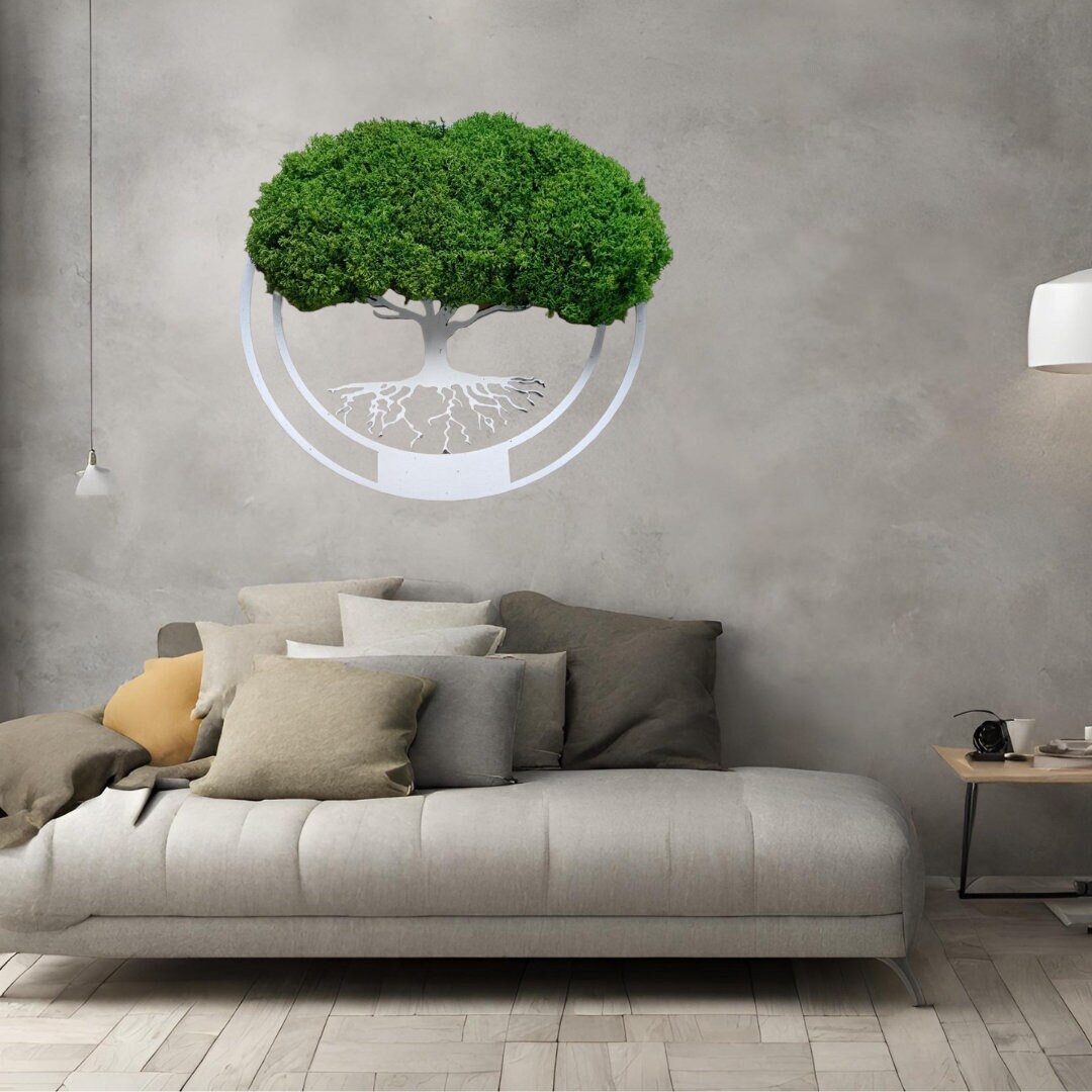 Green Tree Moss, Tree of Life Wall Art, Wall Decor, Preserved Moss ...