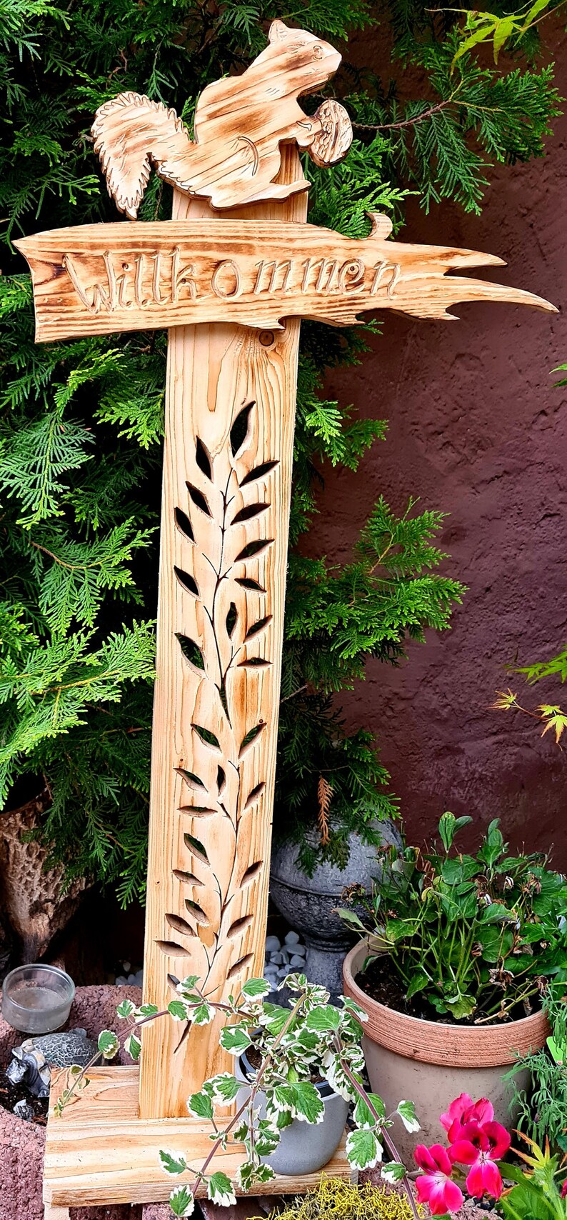 Wooden Board Welcome Decoration Object Front Door Garden - Etsy