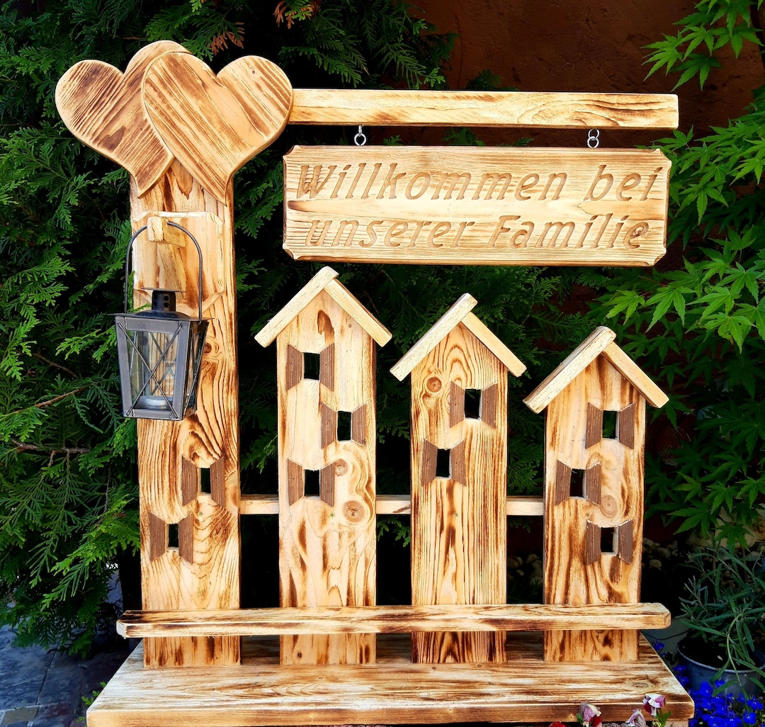 Wooden Standee, Decorative Village, Welcome Sign, Garden Decoration ...