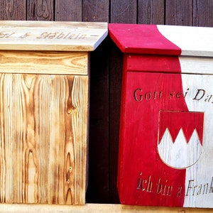 Briefkasten, Wandbriefkasten, Postkasten, Mailbox aus Holz, Motiv Gott ...
