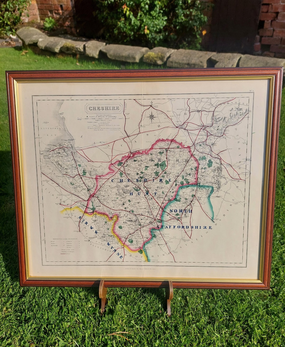 A Genuine Victorian Map of Cheshire, Highlighting the Cheshire Hunt's ...