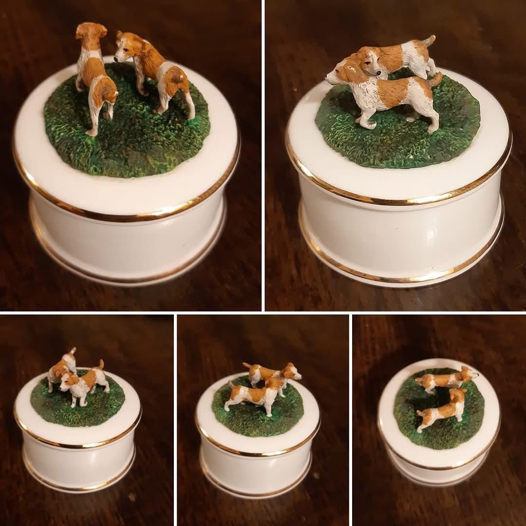 A Delightful Little Trinket Box Featuring Two Scampering Terriers to ...