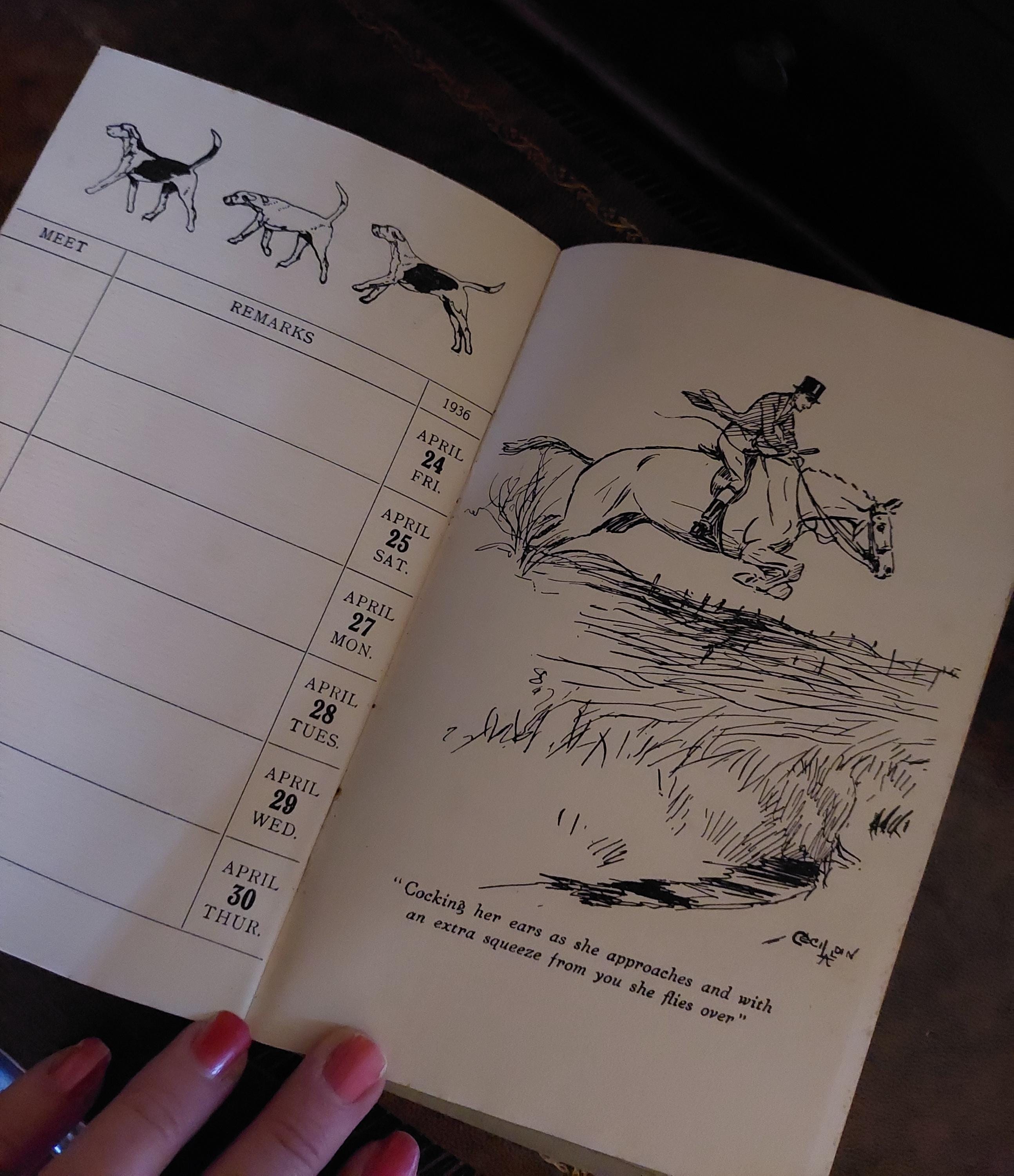 A 1930s Hunting Diary Superbly Illustrated by Cecil Aldin. Hunting ...