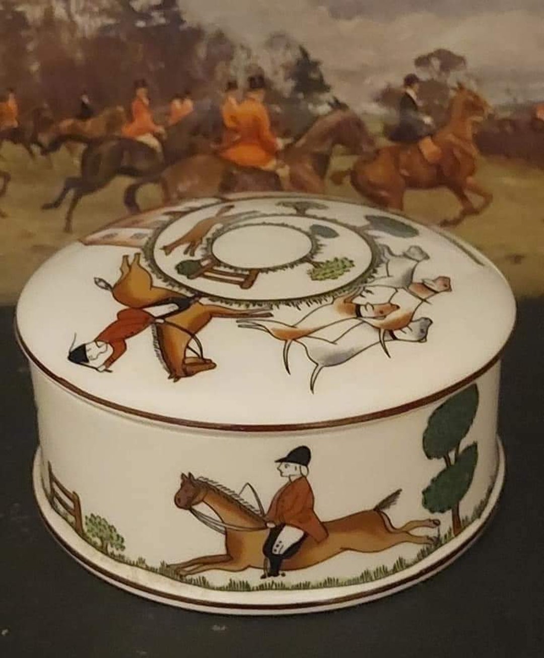 A large trinket box of hunting interest. Horses and hounds. - Etsy 日本
