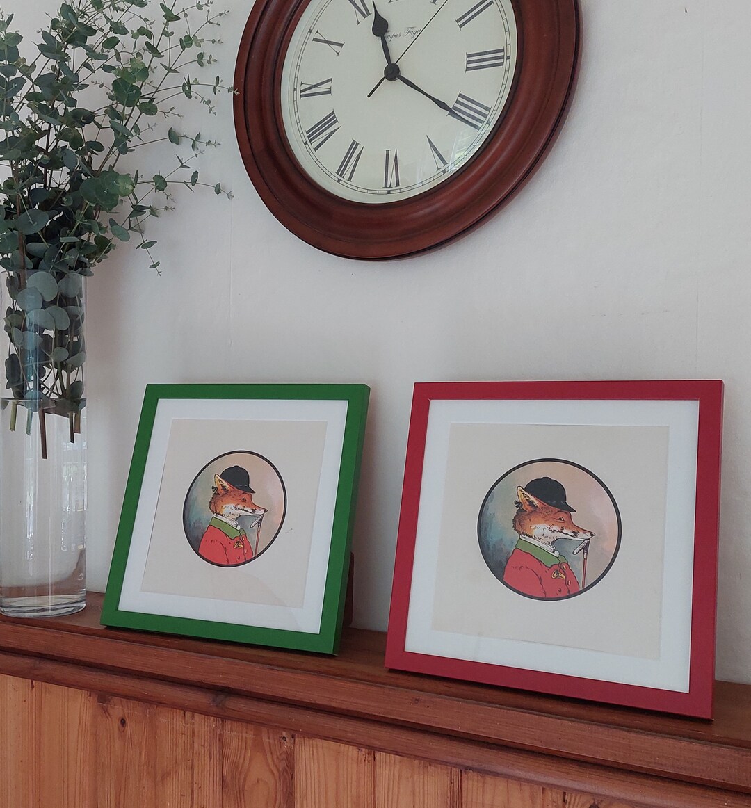 A Framed Print of an Anthropomorphic Fox, a Page Taken From the Book ...