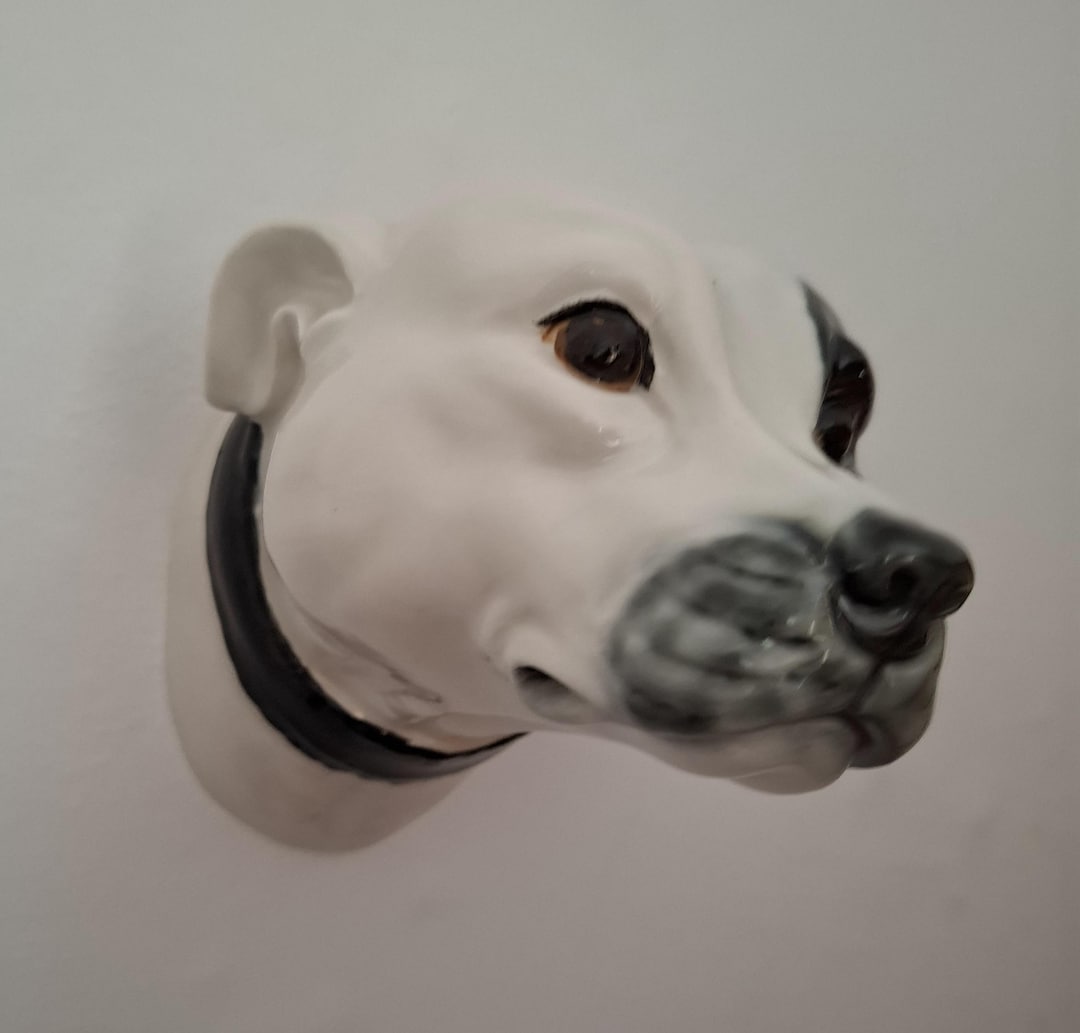 A Rare Ceramic Wall Bust in the Form of a Staffordshire Bull Terrier ...