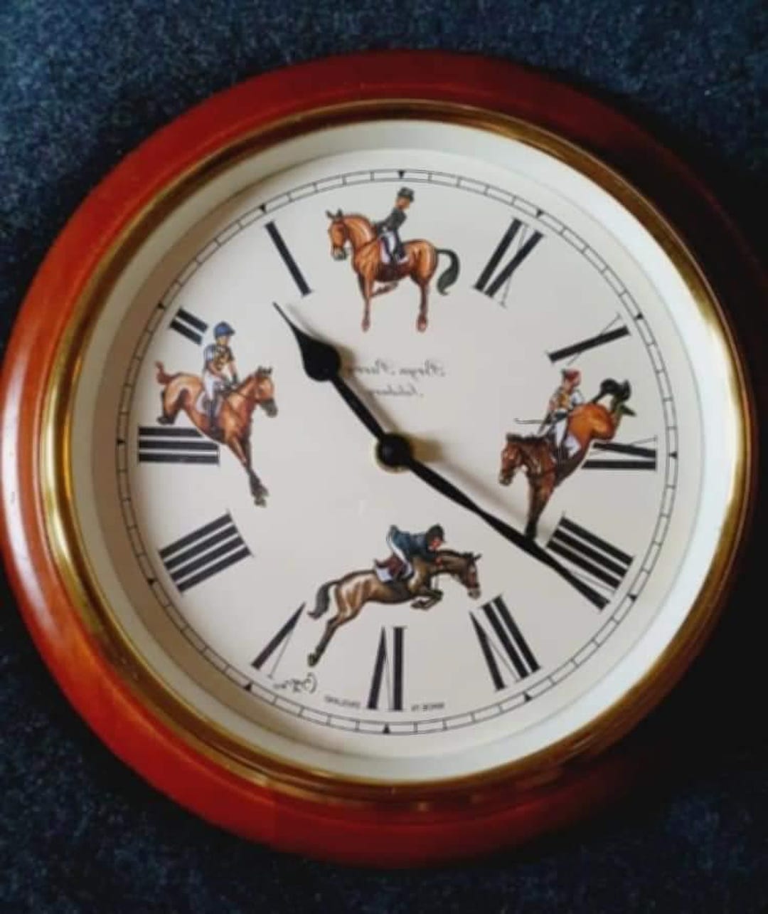 A Vintage Preloved Wall Clock, Featuring Bryn Parry's Equestrian ...