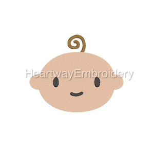 Baby Boy Head Embroidery Design: Mini Fill Stitch (5 Sizes) (digital ...