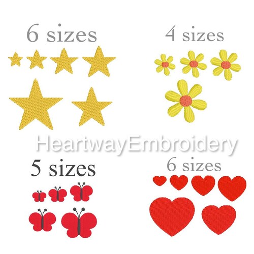 Tiny Embroidery Designs Set Set of Mini Embroidery Designs | Etsy