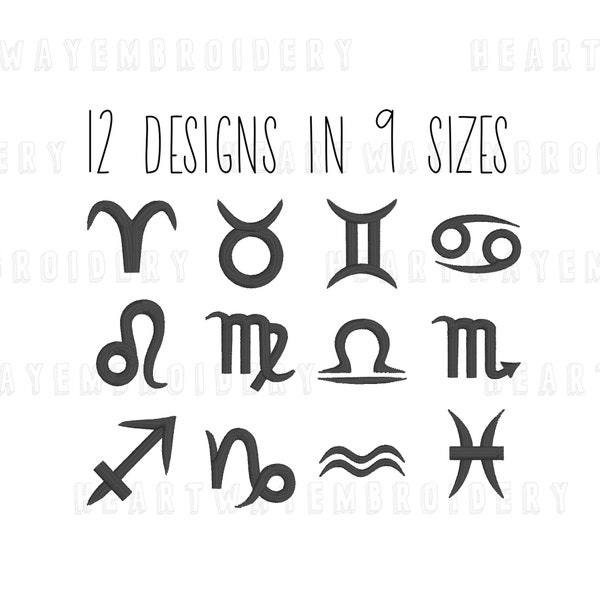 Embroidery Patterns for Zodiac Signs - Etsy