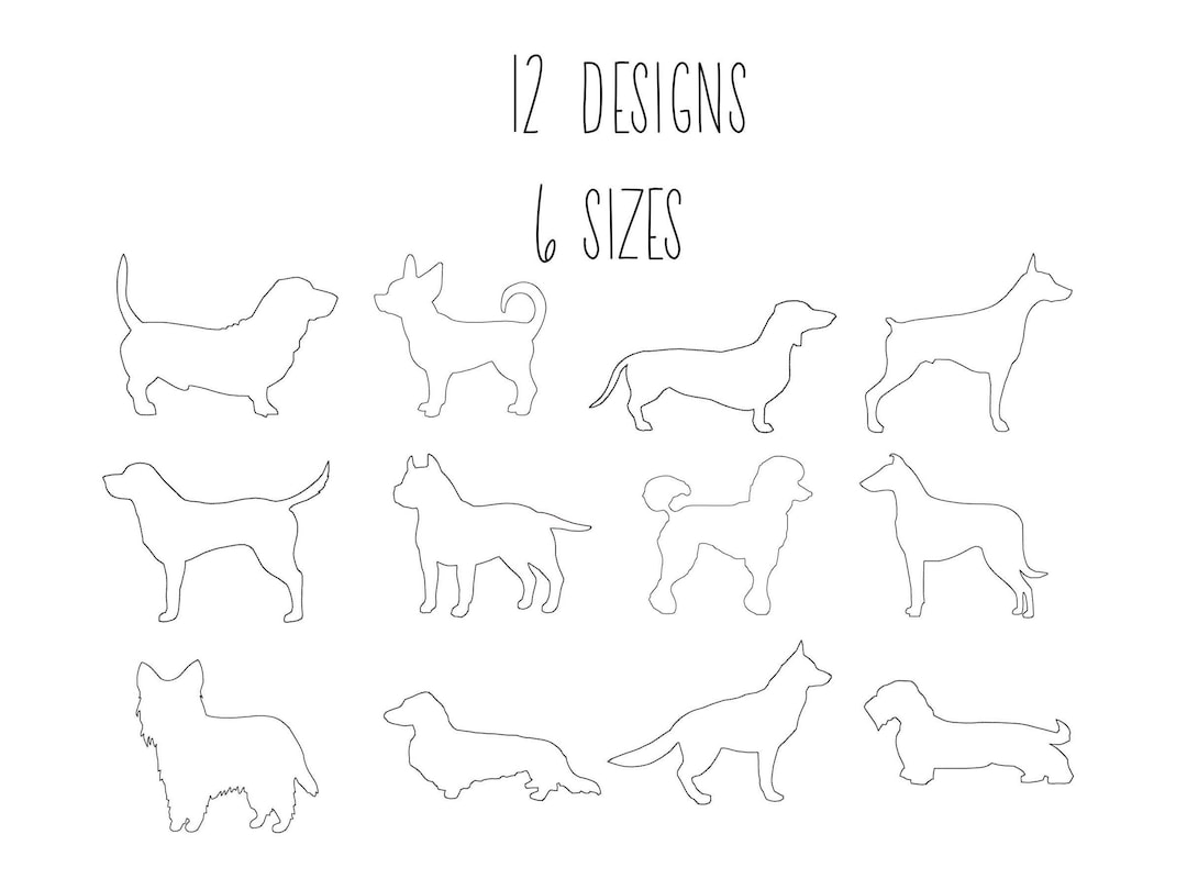 DESIGN SET Dog Outline Embroidery Designs 6 Sizes - Poodle Embroidery ...
