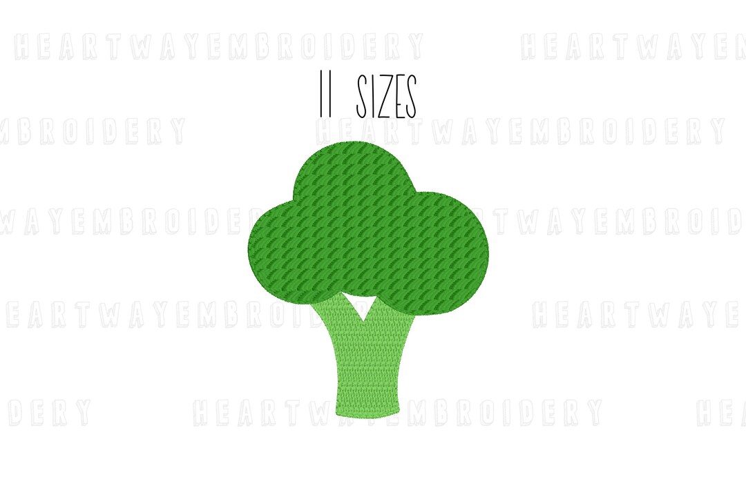 Mini Broccoli Embroidery Design - 11 SIZES Broccoli Floret Embroidery ...