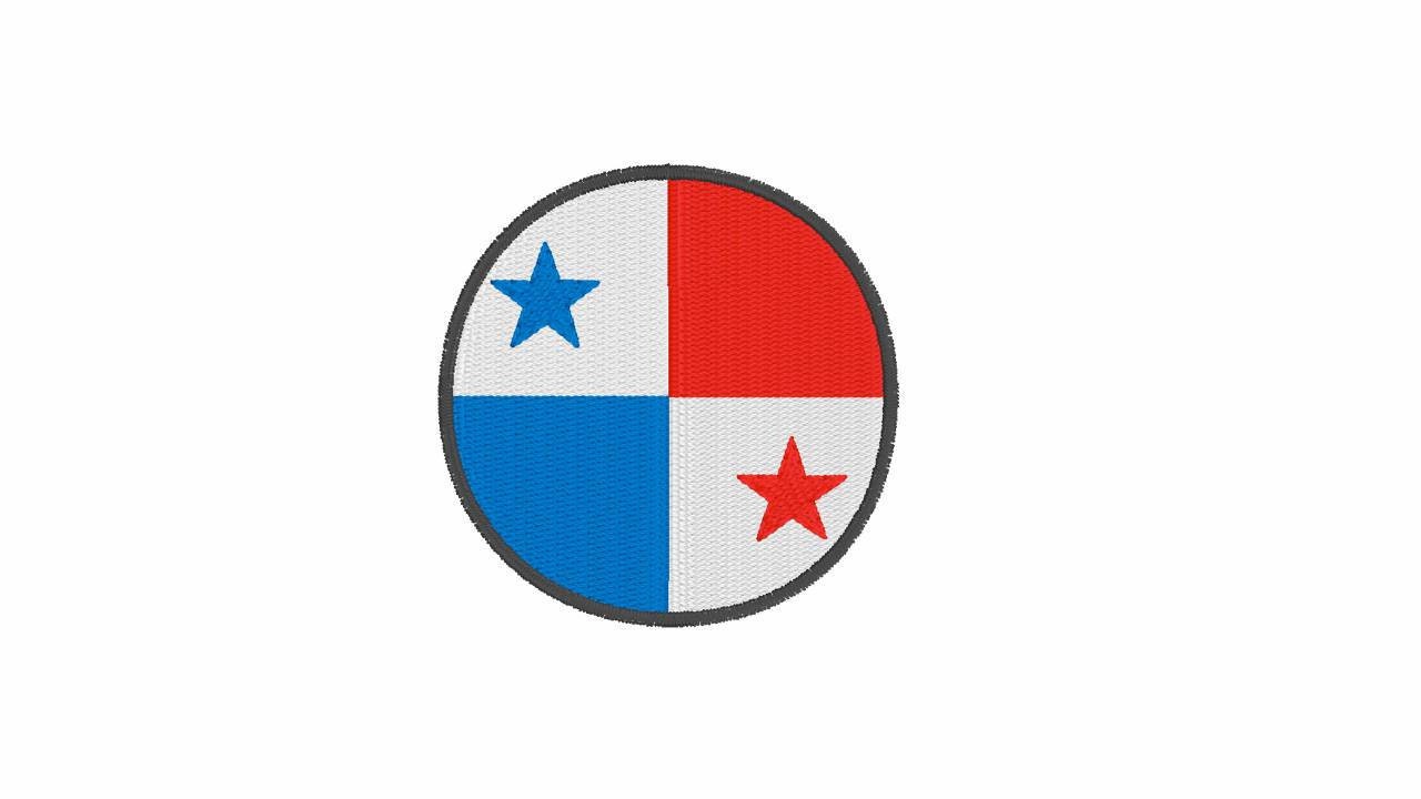 Diseño de bordado de círculo de bandera de Panamá 3 TAMAÑOS - Etsy España