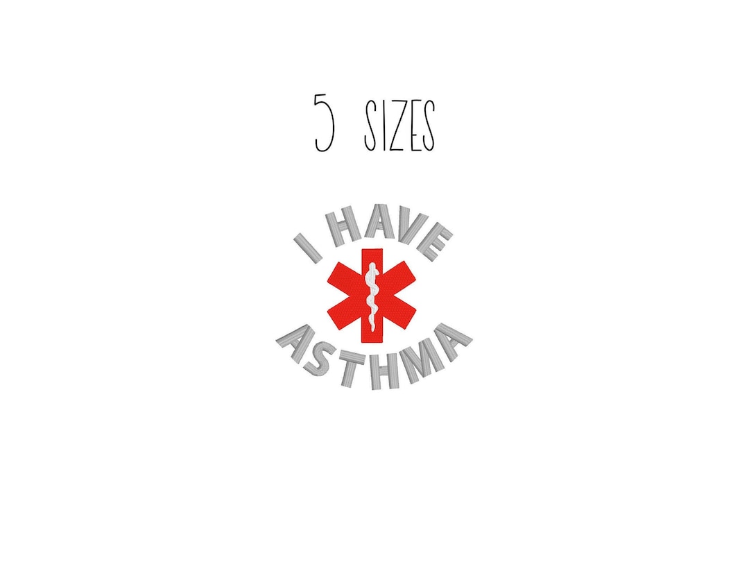 Asthma Medical Alert Embroidery Design (5 Sizes) (digital Download) - Etsy