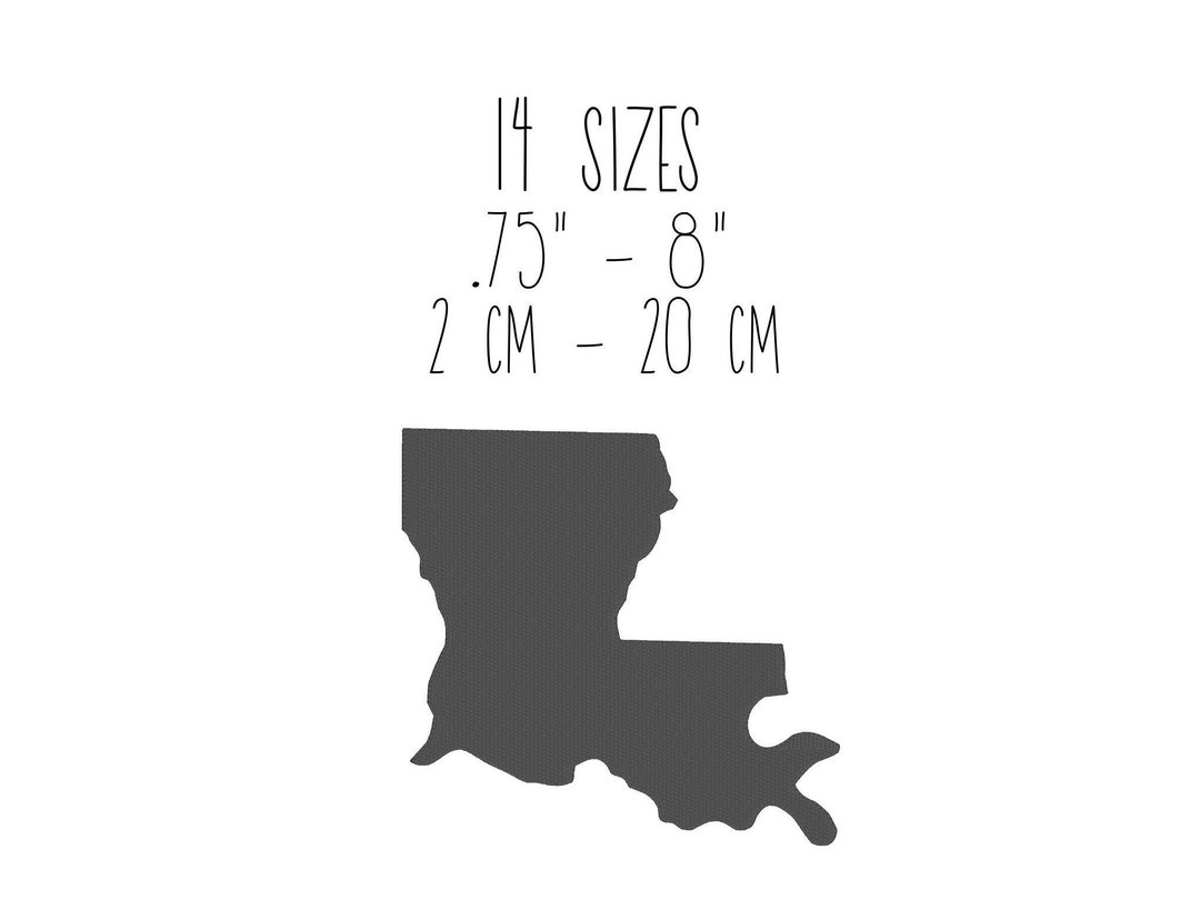 Louisiana State Embroidery Design 14 SIZES - Fill Stitch Louisiana Map ...