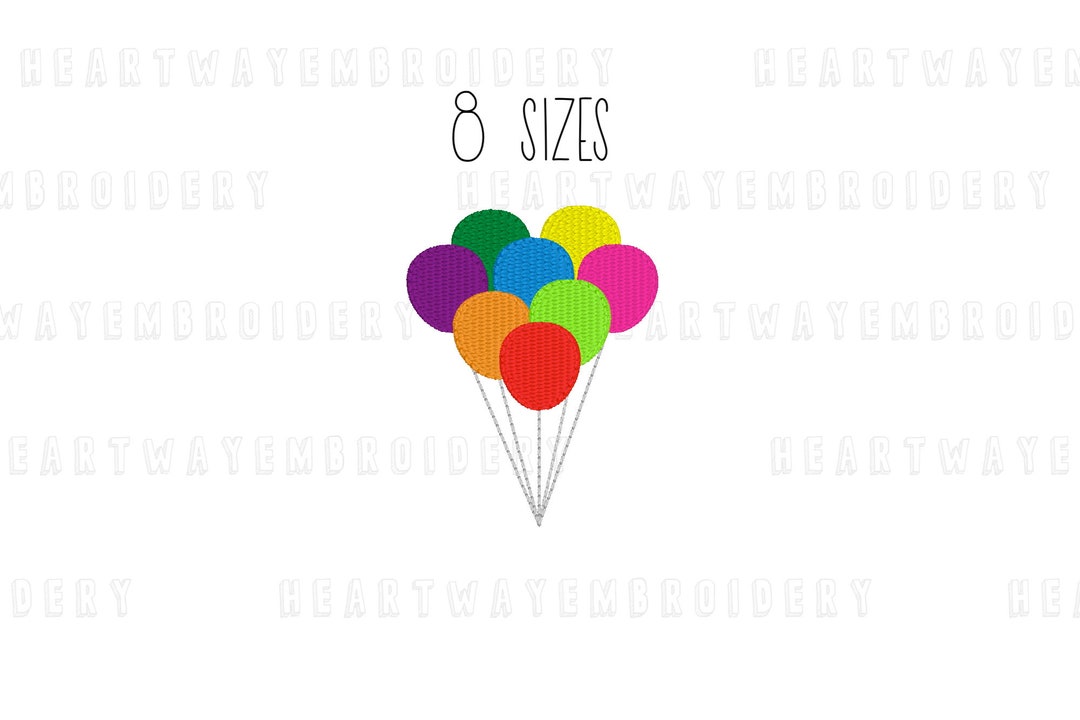 Mini Balloons Embroidery Design 8 SIZES - Balloons Fill Stitch ...